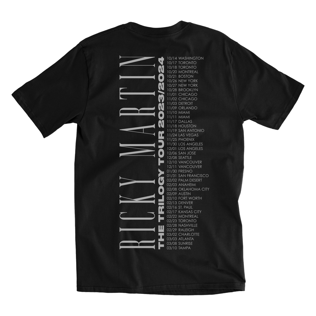 The Trilogy Tour 2024 Black Tee – Ricky Martin Store The Trilogy Tour 2024 Black Tee – Ricky Martin Store